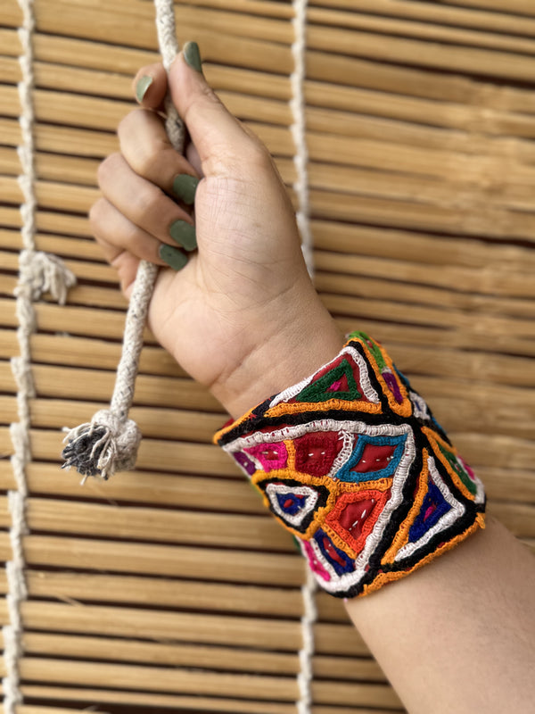 Jadey Kutchi Fabric Bracelet | Handcuff
